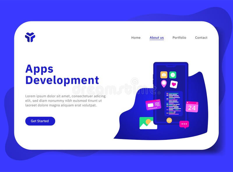 Sviluppo Dei Apps Con Il Telefono Illustrazione Vettoriale ...