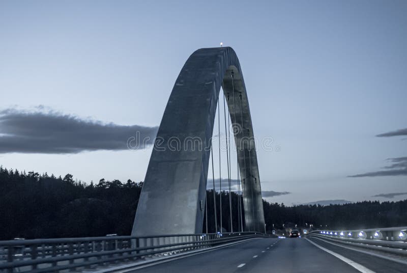 Svinesund, Norway - April 5 2007: Svinesund Bridge on the Border of ...