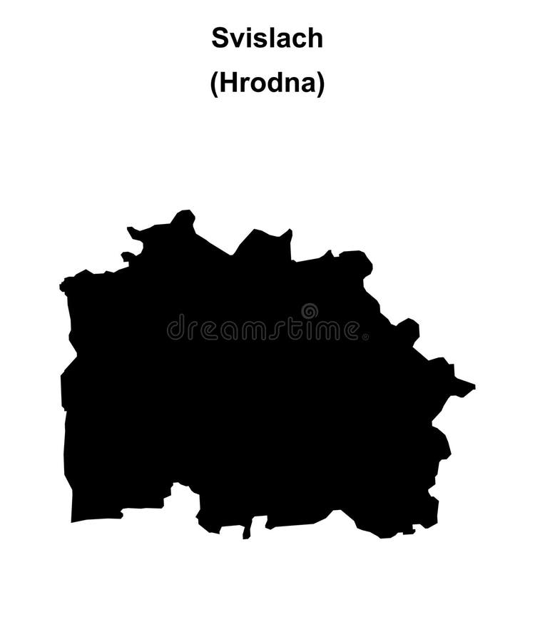 Svislach outline map stock illustration. Illustration of boundaries ...