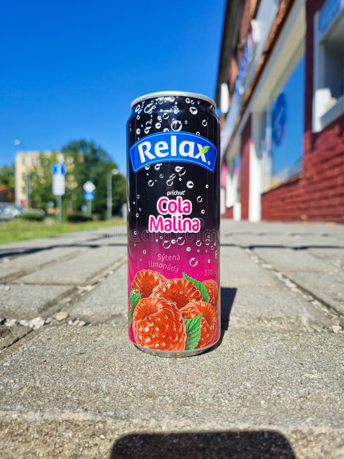 Can of Relax Cola with Raspberry Flavoured Editorial Photography ...