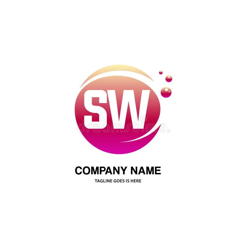SW Initial Logo with Colorful Circle Template Vector Stock Vector ...