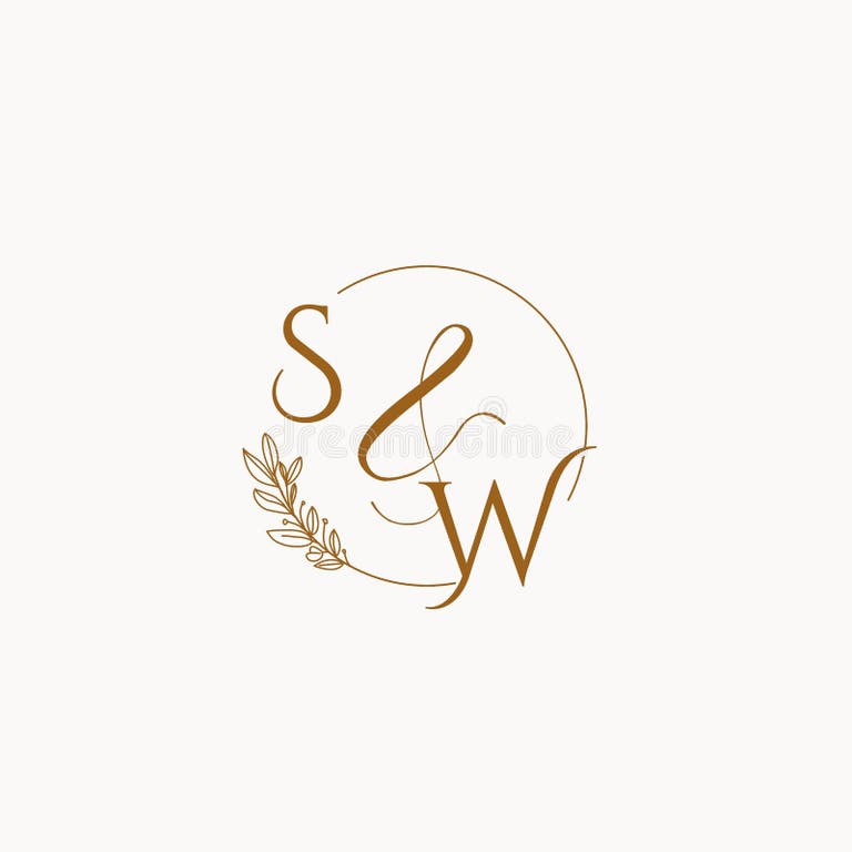 SW Initial Wedding Monogram Logo Stock Illustration - Illustration of ...