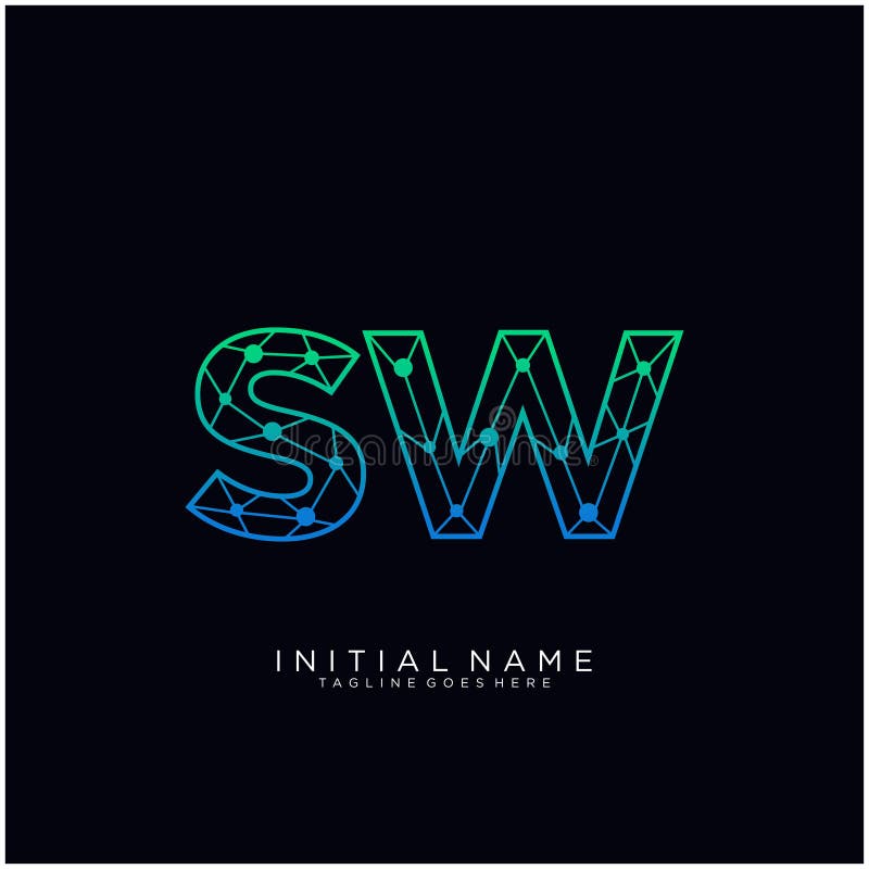 SW Letter Logo Icon Design Template Elements Stock Vector ...