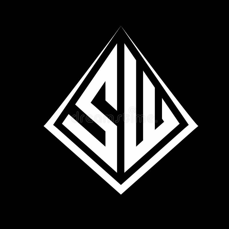 SW Logo Letters Monogram with Prisma Shape Design Template Stock Vector ...