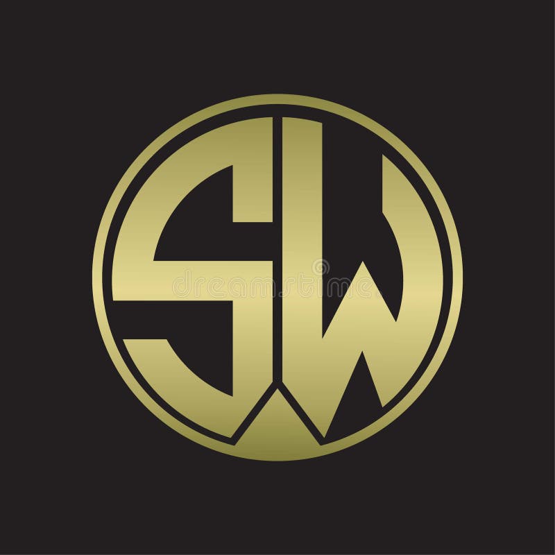 SW Logo Monogram Circle with Piece Ribbon Style on Gold Colors Stock ... SW Logo Monogram Circle with Piece Ribbon Style on Gold Colors Stock ...