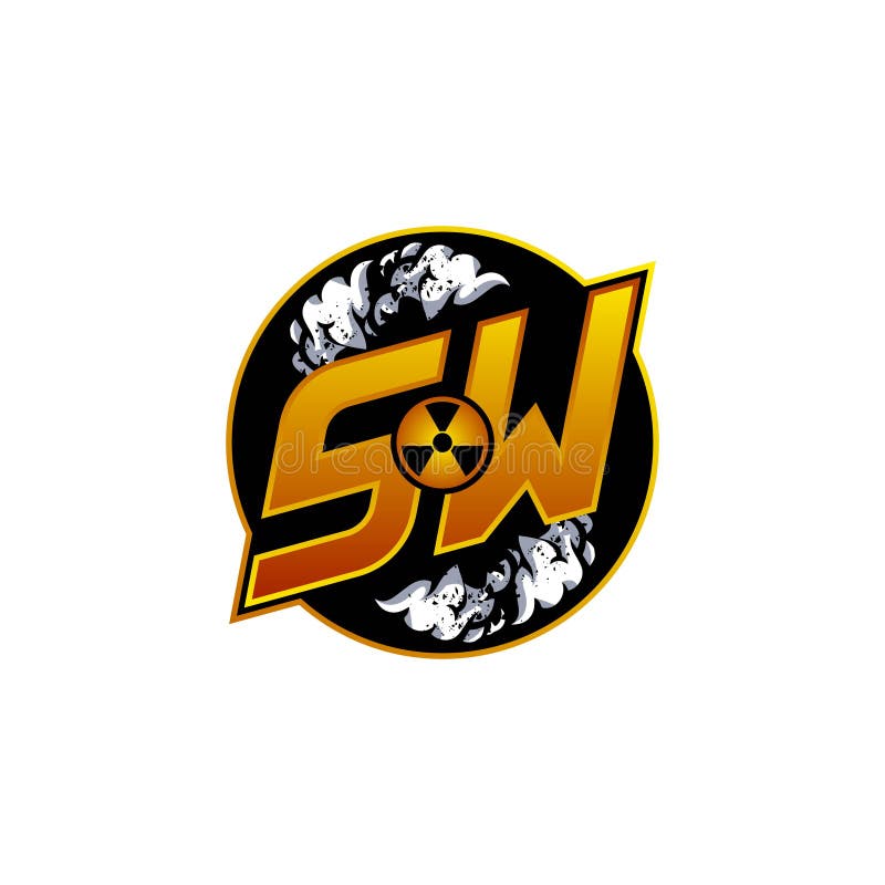 SW Logo Monogram ESport Gaming with Gas Shape Design Stock Vector ...