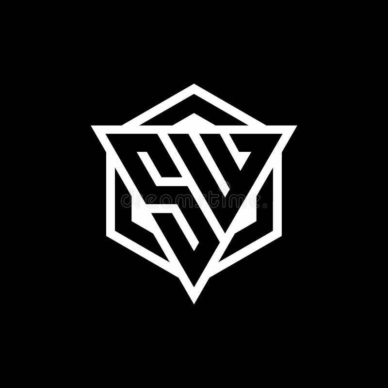 SW Logo Monogram with Triangle and Hexagon Shape Combination Stock ...