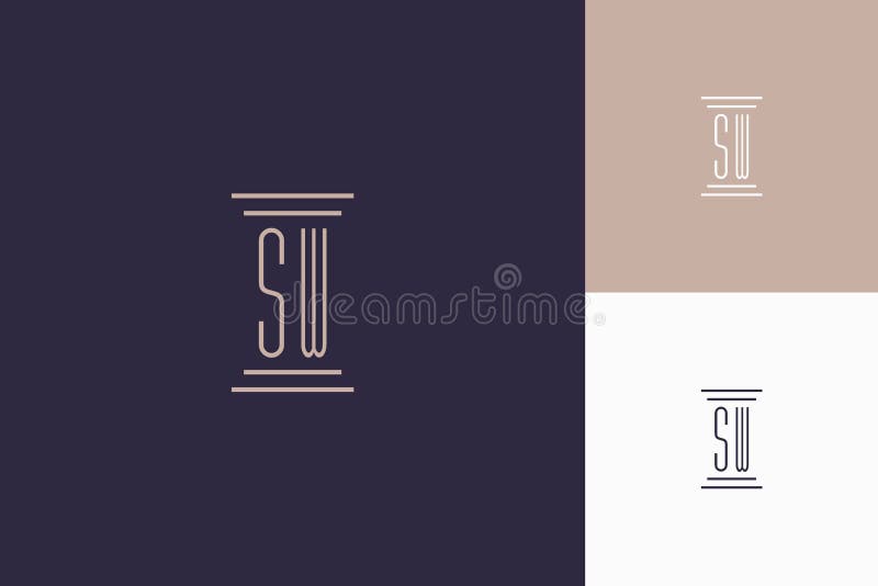 SW Monogram Initials Design for Law Firm Logo Stock Vector ...