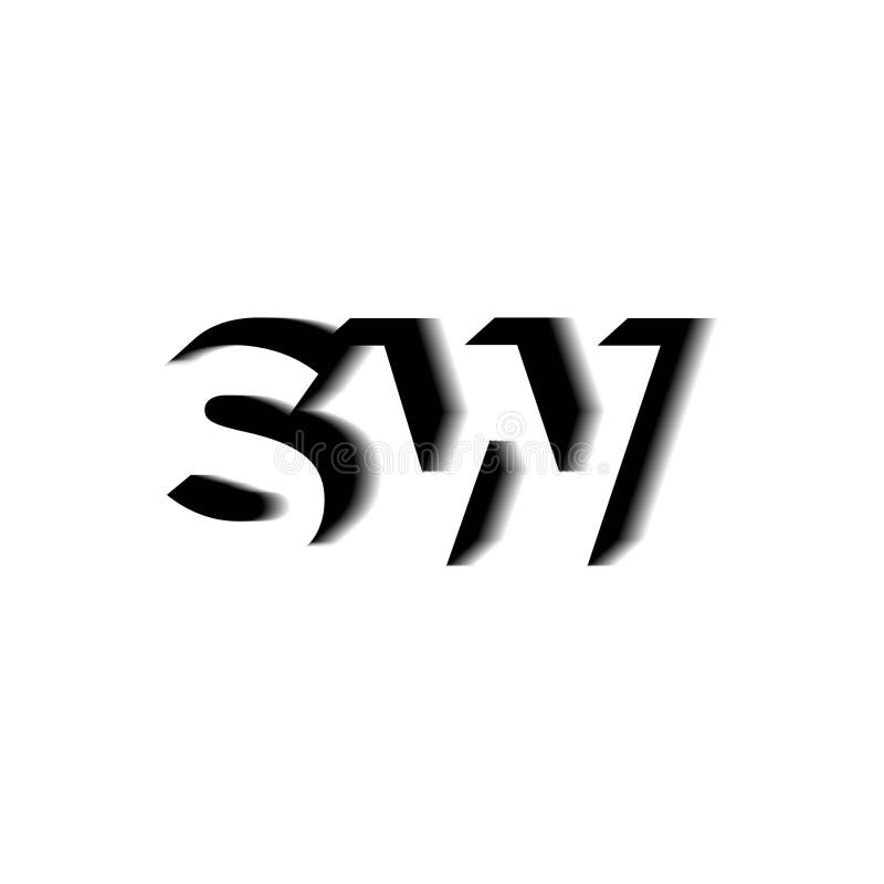 SW Monogram Shadow Shape Style Stock Vector - Illustration of font ...