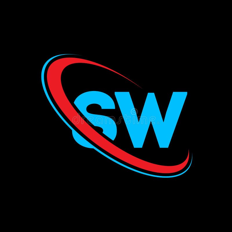 SW S W Letter Logo Design. Initial Letter SW Linked Circle Uppercase ...