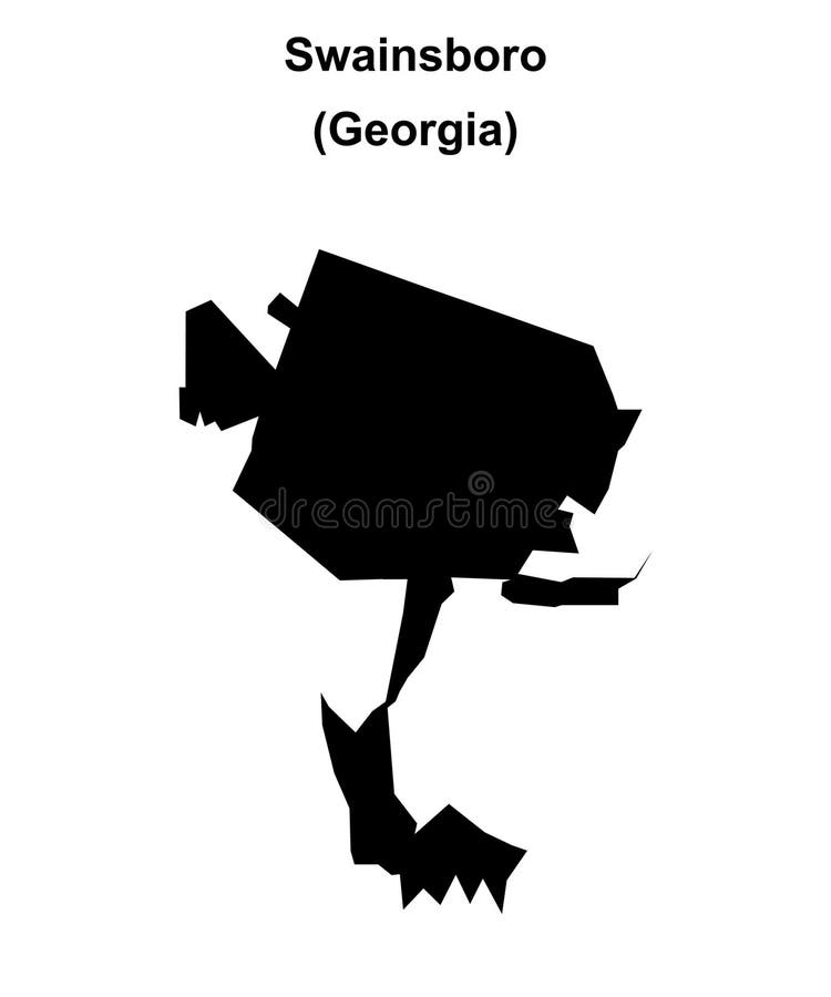 Swainsboro outline map stock vector. Illustration of atlas - 387025945
