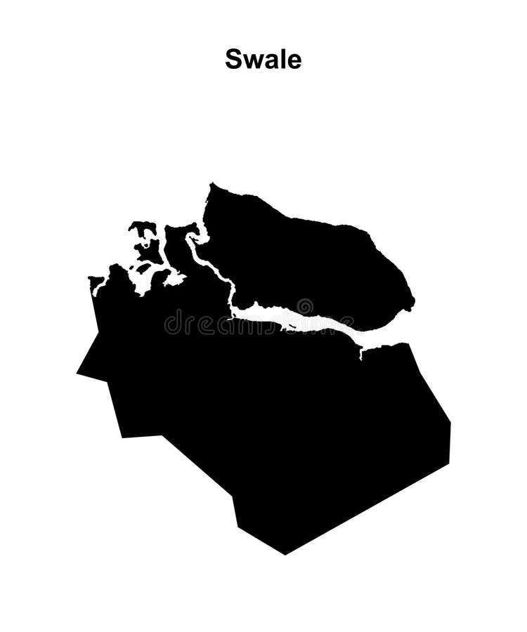 Swale outline map stock vector. Illustration of contour - 371647090