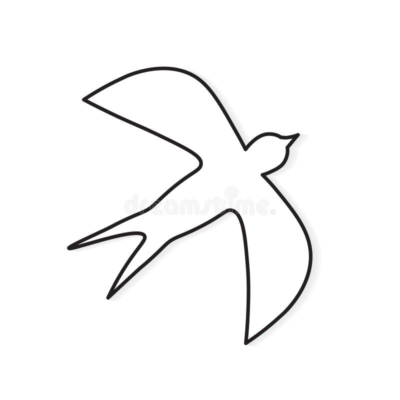 Swallow Bird Icon Silhouette Simple Minimalist Modern Logo Design ...