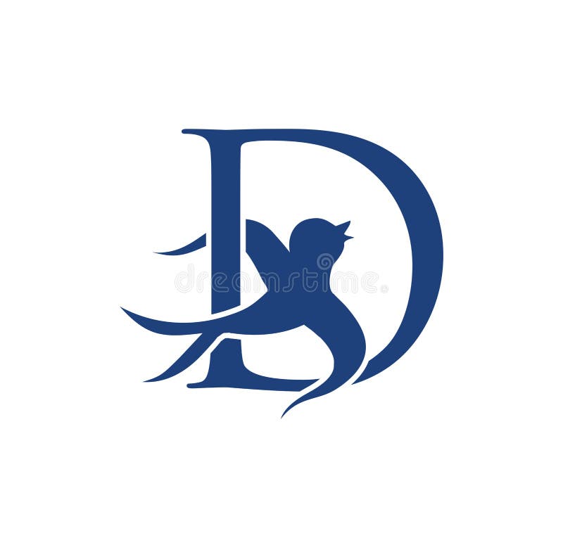 Swallow Bird Initial Letter D Stock Vector - Illustration of ...