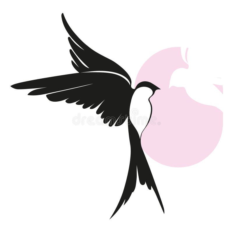 Swallow Bird Logo Design and Vector Flying Bird Stock Vector ...