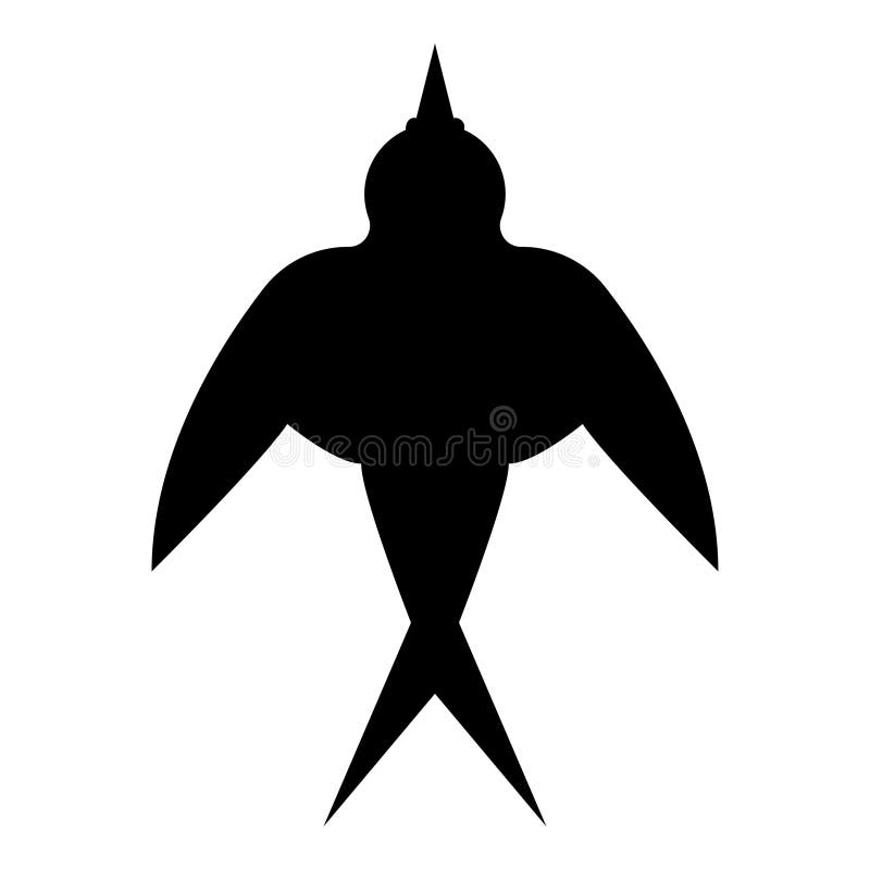 Swallow Bird Silhouette Icon Black Color Vector Illustration Image Flat Style Stock Illustration ...