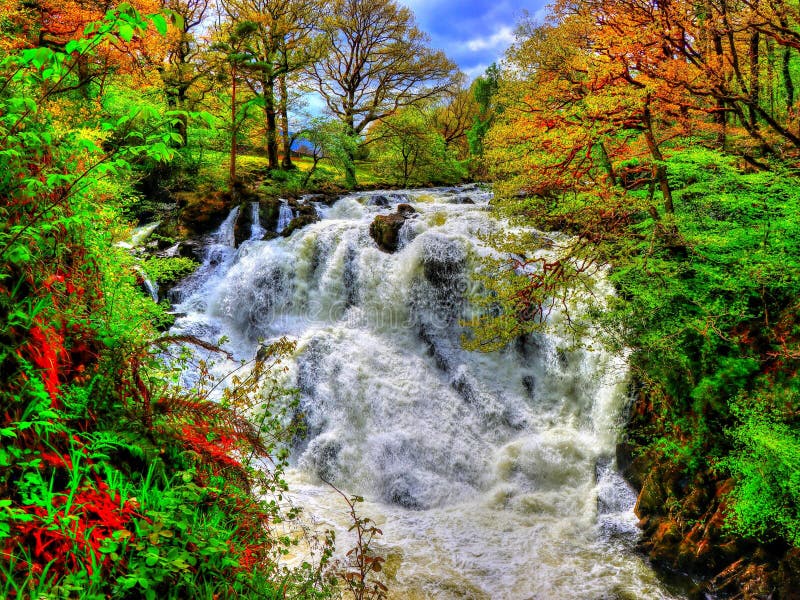 The Swallow Falls stock image. Image of falls, swallow - 304531529