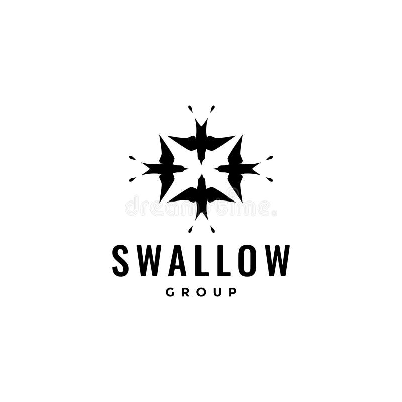 Swallow Group Colony Logo Design Vector Stock Vector - Illustration of ...