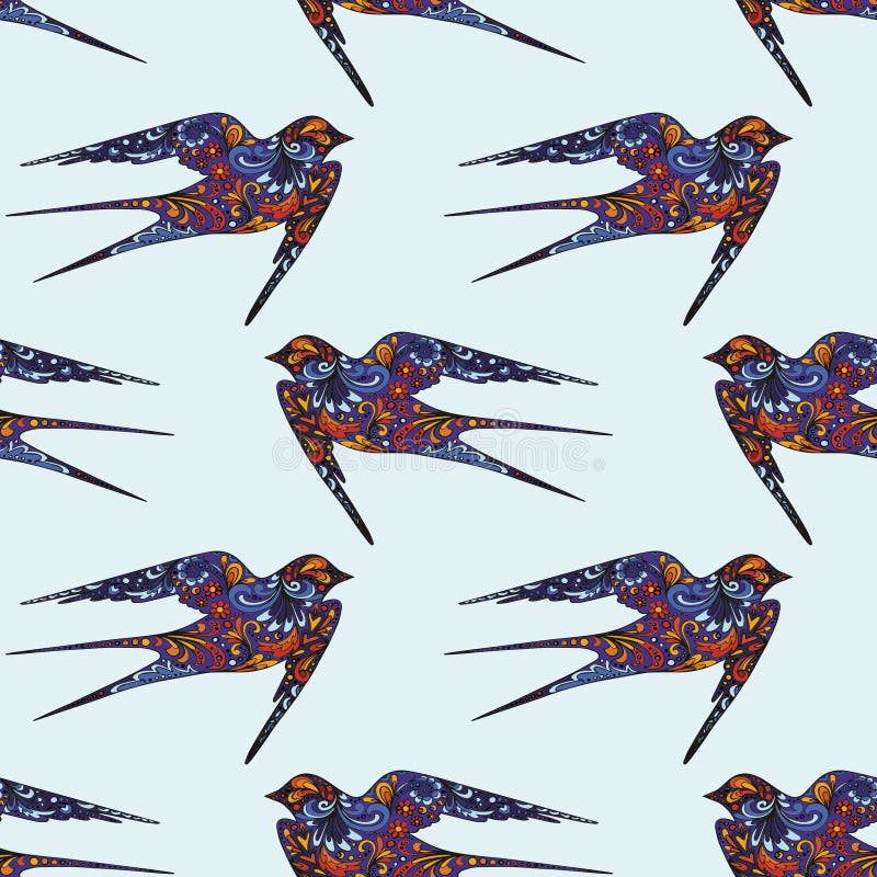 Swallow. Hand drawing stock vector. Illustration of alive - 95035874