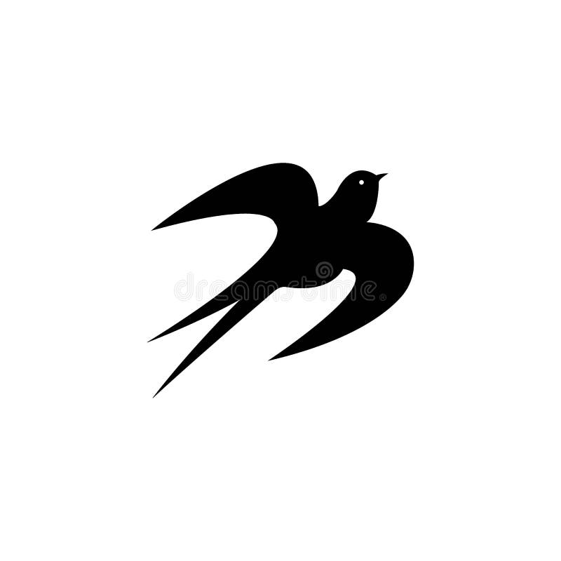 Swallow Icon Logo Vector Design Stock Illustration - Illustration of ...