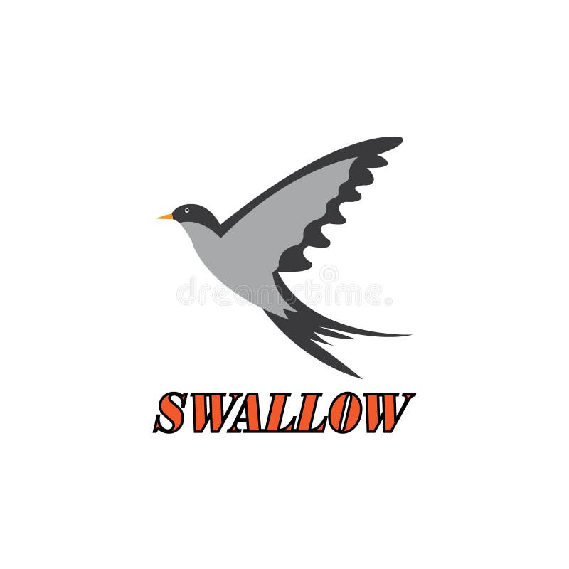 Swallow Icon Logo Vector Design Stock Illustration - Illustration of ...