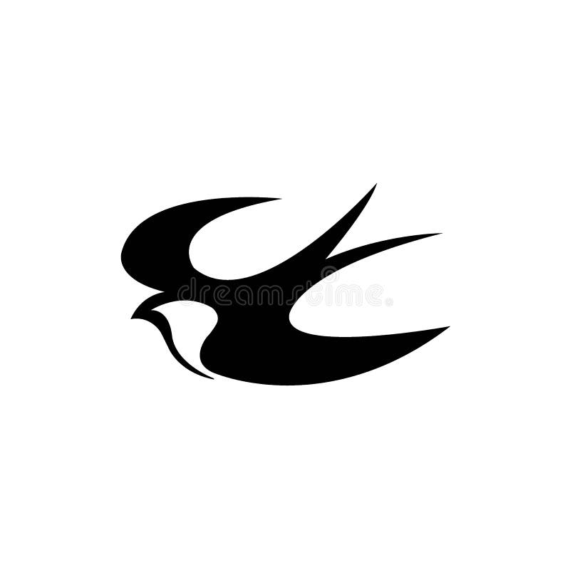 Swallow Icon Logo Vector Design Stock Illustration - Illustration of ...