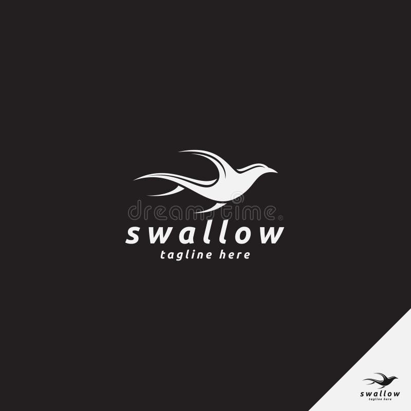 Swallow Logo - Bird Logo with Silhouette Style Stock Vector ...