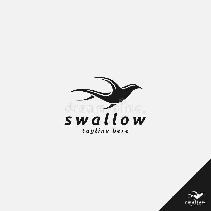 Swallow Logo - Bird Logo with Silhouette Style Stock Vector ...