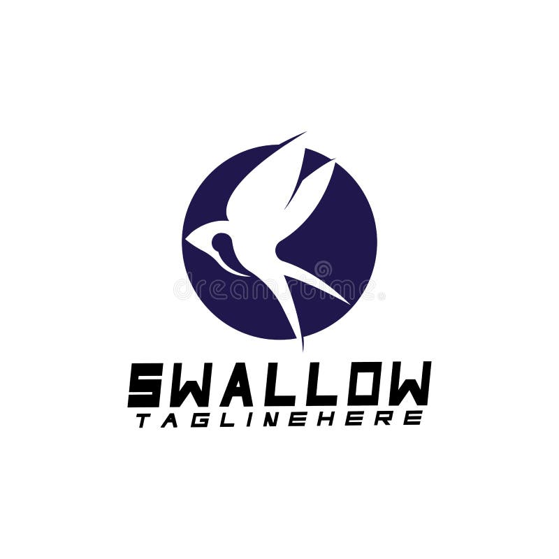 Swallow Logo. Silhouette Swallow Flying Logo Vector Isolated White ...
