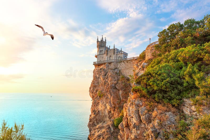 The Swallow Nest and the Black Sea Scenery, Crimea Stock Image - Image ...