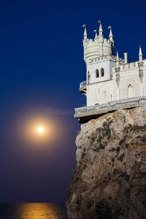 Swallow S Nest at Night in the Moonlight Stock Photo - Image of crimea ...