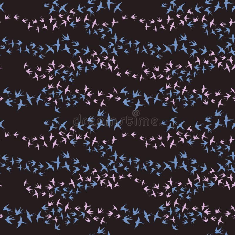 Swallow. Fly Bird in Sky Seamless Pattern Stock Vector - Illustration ...