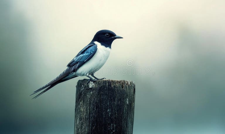 A Swallow with Wings Slightly Raised, Ready To Take Flight Stock Photo ...