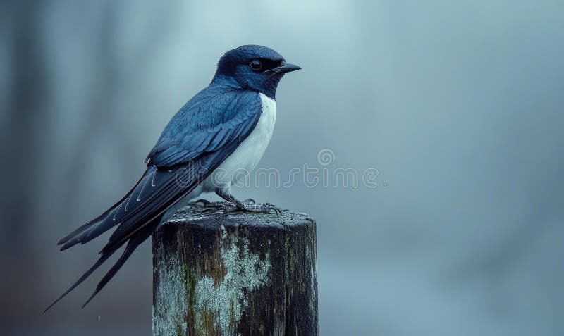 A Swallow with Wings Slightly Raised, Ready To Take Flight Stock Image ...