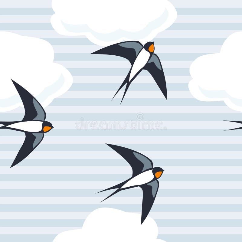 Flying swallows stock vector. Illustration of black, allegory - 19719982