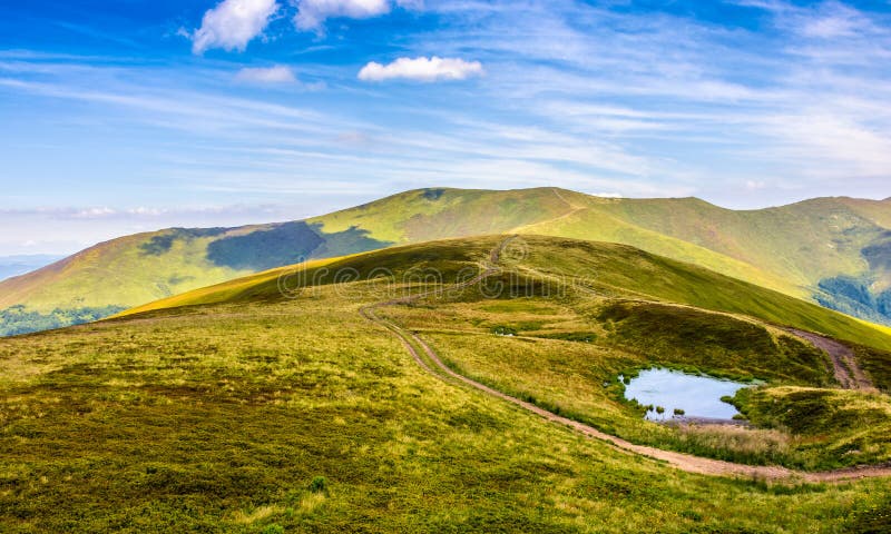 Swamp on Hill Side in Mountains Stock Image - Image of mountain, path ...
