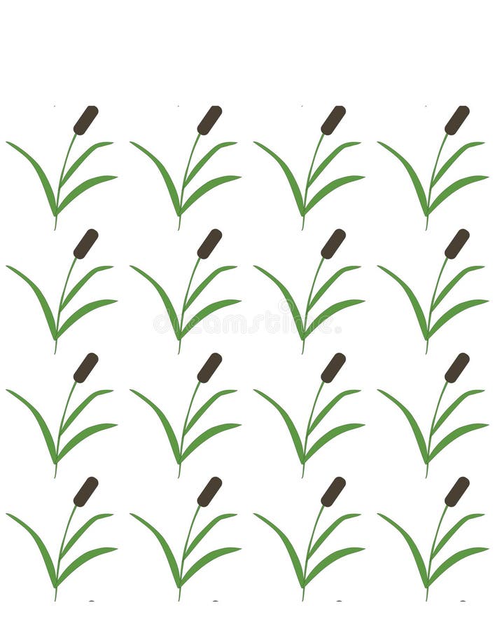 Swamp Reeds, Simple Grass. Seamless Pattern Stock Vector - Illustration ...