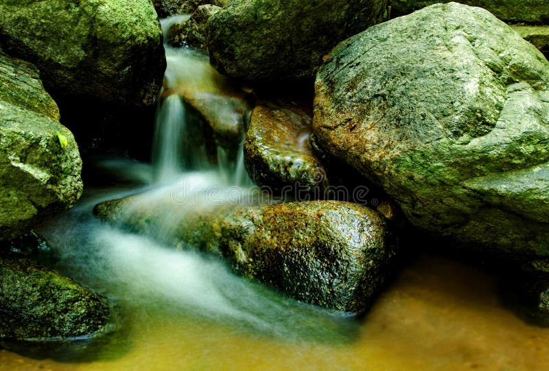 The Swamp is Small Waterfall Stock Image - Image of background, spring ...