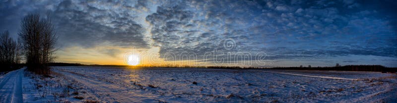 Swamp sunset stock image. Image of field, road, trees - 84991601