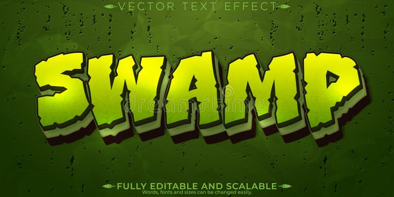 Swamp Text Effect, Editable Monster and Slime Text Style Stock Vector ...