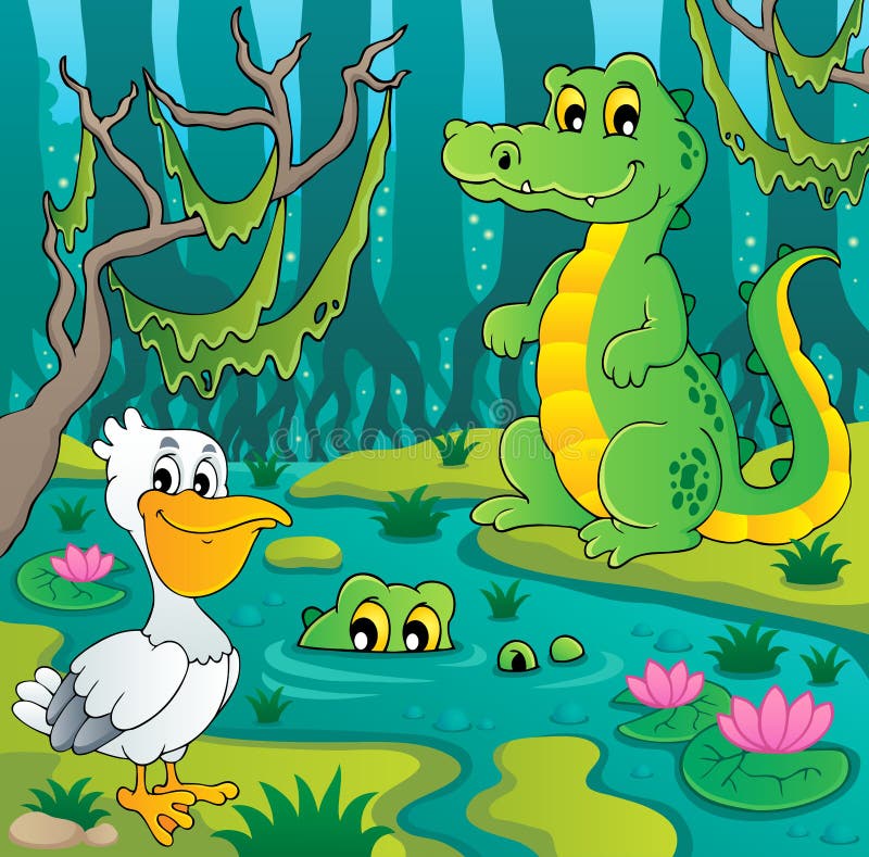 Swamp theme image 3 stock vector. Illustration of reptilian - 28044611