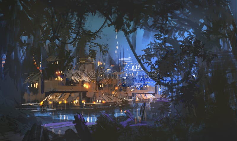 Swamp town stock photo. Image of beautiful, design, artist - 41883228