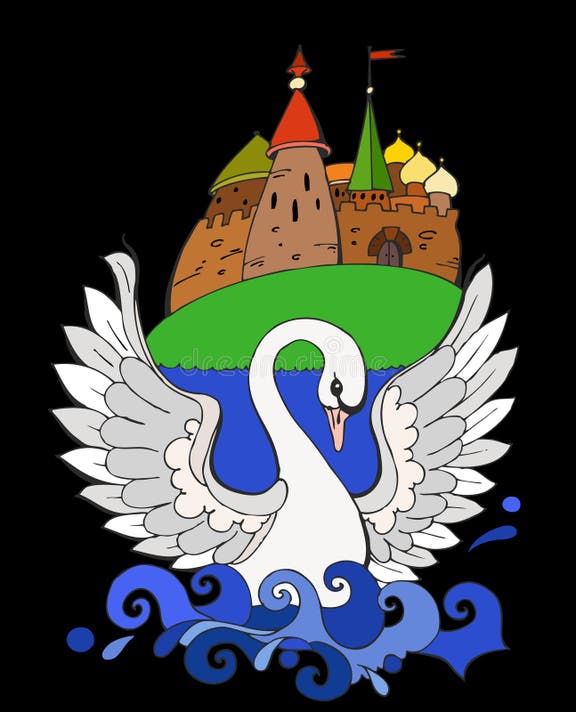 Swan stock vector. Illustration of waves, grieving, fairy - 3992494