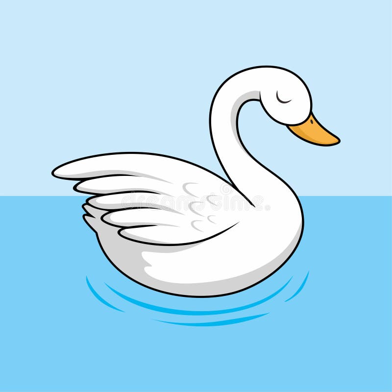 Swan Cartoon Illustration Isolated Vector Stock Vector - Illustration ...