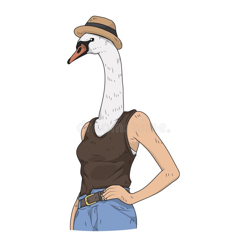 Swan Character. Vector Illustration Decorative Design Stock Vector ...