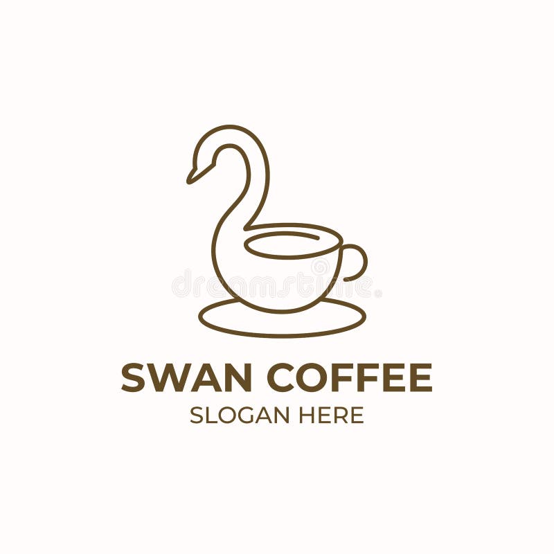 Swan Coffee Shop Logo. Simple Flat Logo Premium Vector Stock Vector ...