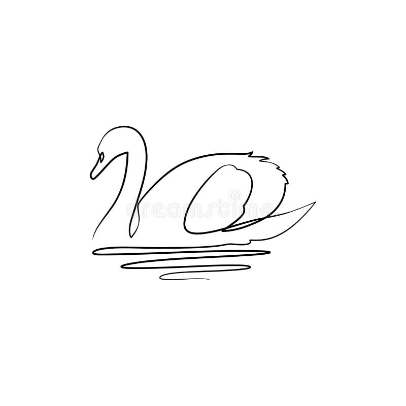 One Line Drawing Swan Stock Illustrations – 211 One Line Drawing Swan ...