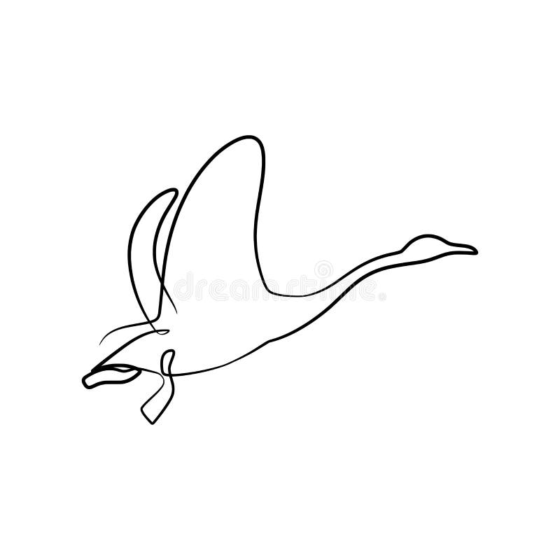 Swan Continuous One Line Art Drawing Stock Vector - Illustration of ...
