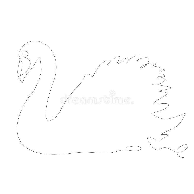 Swan Continuous One Line Vector Drawing. Vector Stock Vector ...