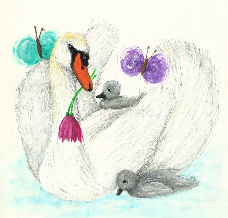 Swan family stock photo. Image of wildlife, bird, small - 17149552